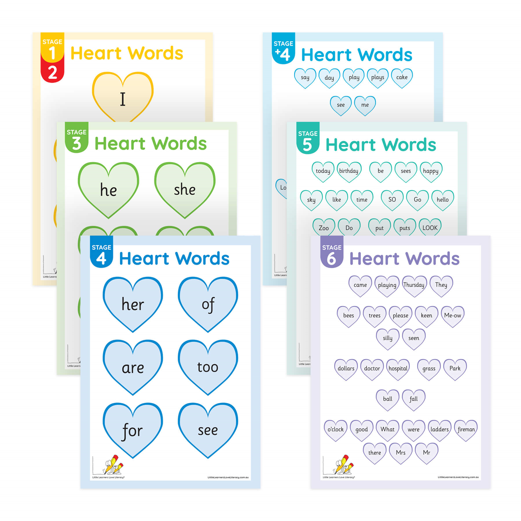 Heart Word Posters Stages 1-7 – The Reading League Shop